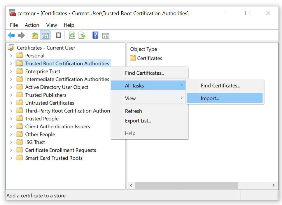 Certmgr.msc Windows 10