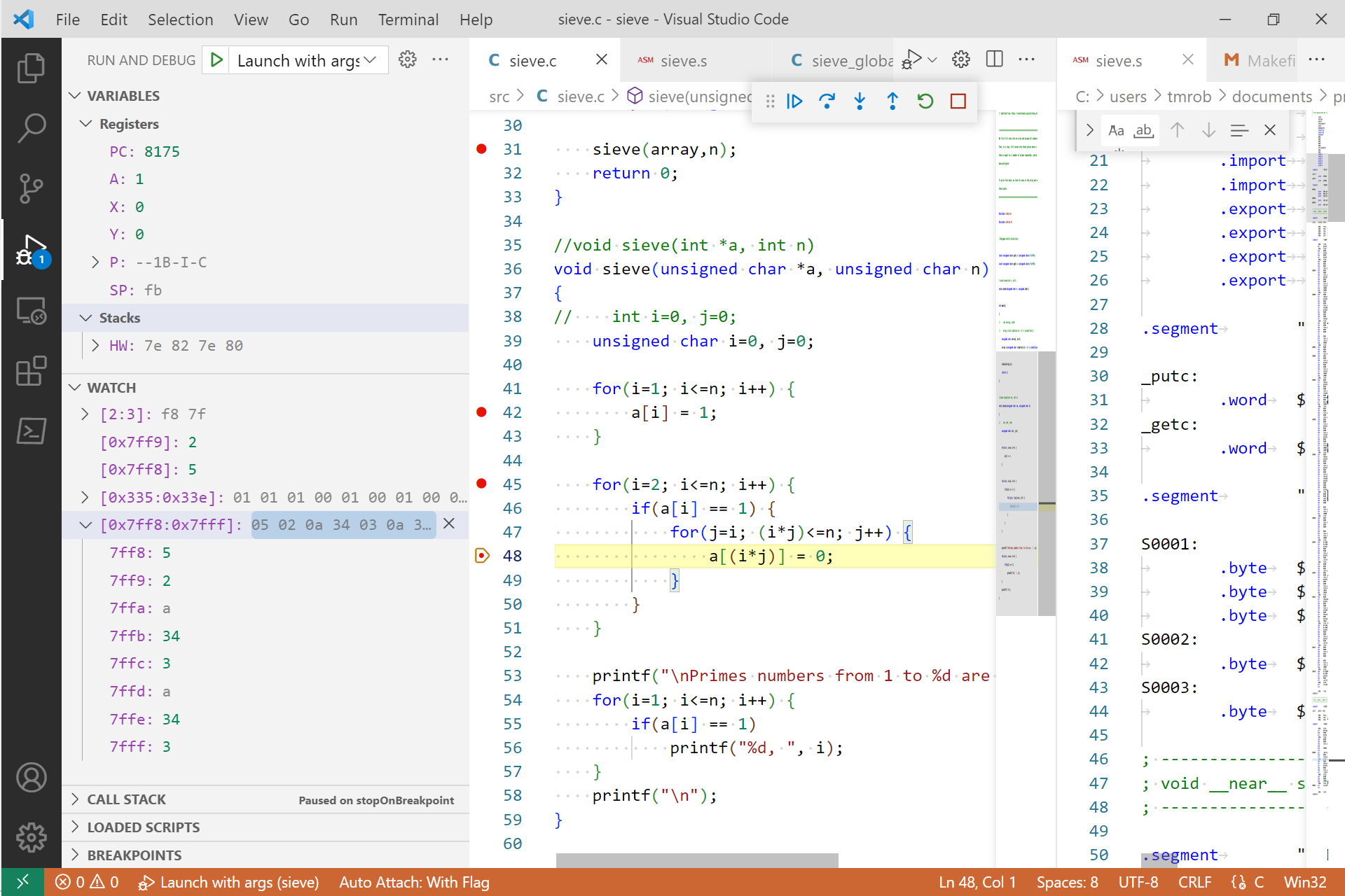 6502: Debugging the Sieve of Eratosthenes with the VS Code db65xx ... 6502: Debugging the Sieve of Eratosthenes with the VS Code db65xx ...